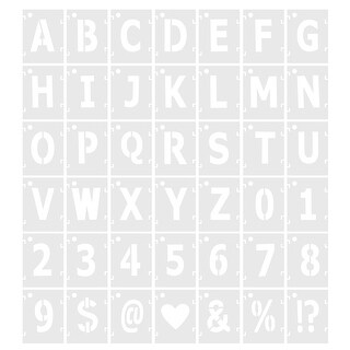 1 Inch Letter Number Stencils Alphabet Templates Set with Ring 1.5"W ...