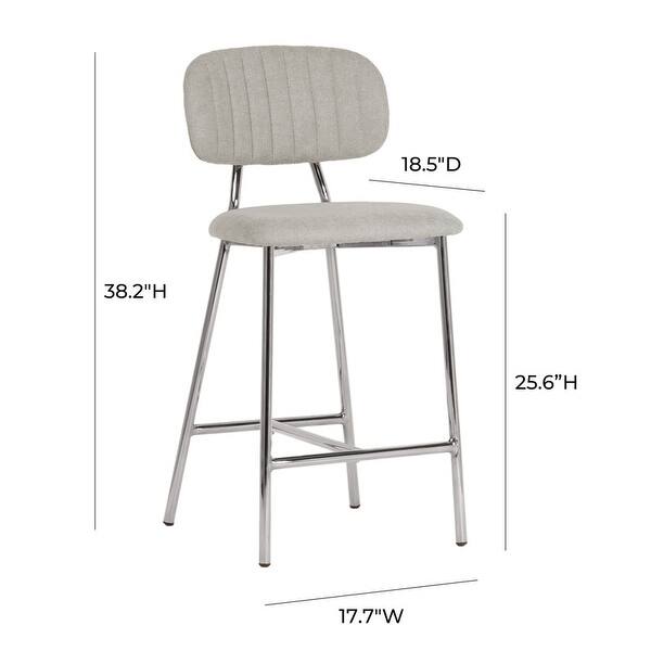 Ariana Grey Upholstered Counter Stool - Silver Legs (Set of 2) - Bed ...