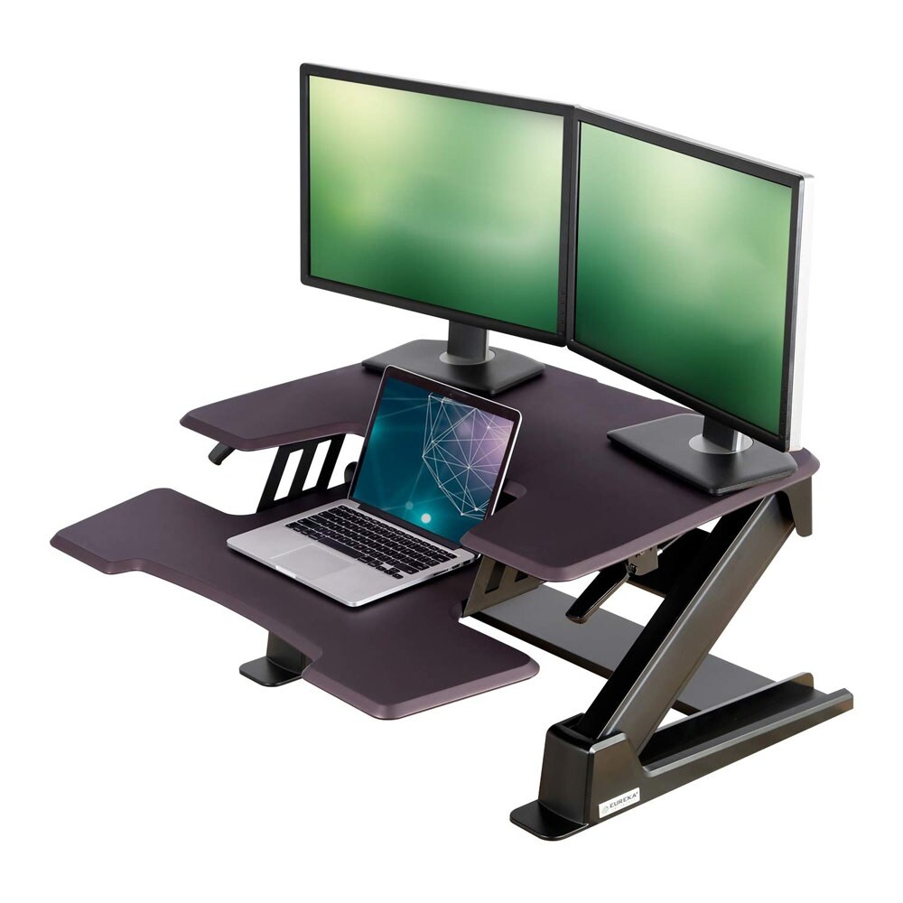Eureka Ergonomic Sit Stand Desk 36 Height Adjustable Standing Desk Converter Generation2 Taupe Bed Bath Beyond 30755080
