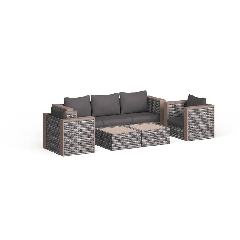 Virginia 5-piece Patio Conversation Set by Havenside Home - Overstock ...