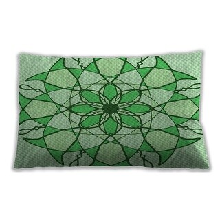 Ahgly Company Patterned Indoor-Outdoor Jade Green Lumbar Throw Pillow ...