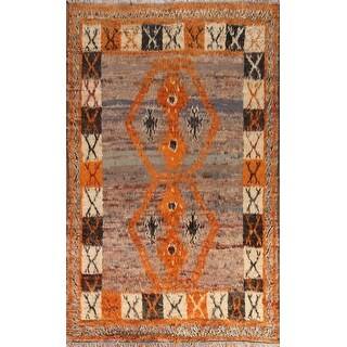 Tribal Geometric Moroccan Berber Area Rug Hand-knotted Wool Carpet - 6 ...