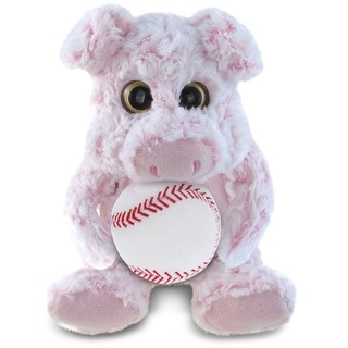DolliBu Soft Huggable Sitting Pig Stuffed Animal with Baseball Plush ...
