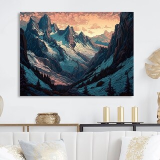 Designart "Towering Mountain Peaks Swiss Alps II" Landscape Mountains ...