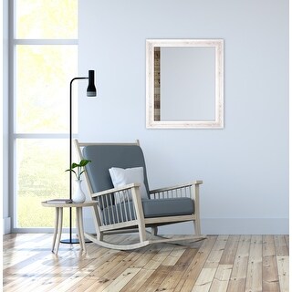 Coastal Weathered White Sloped Frame Wall Mirror - Bed Bath & Beyond ...