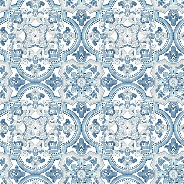 Chesapeake Concord Blue Medallion Wallpaper - Bed Bath & Beyond - 35981238