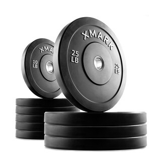 XMark Olympic Bumper Weight Plates, Stainless Inserts, XM-3385-160W ...