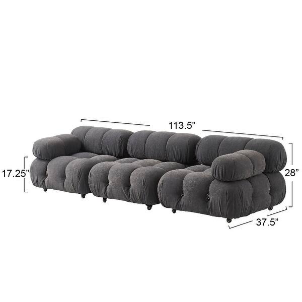 Modular 3-Seater Couch with Arm Rests and Locking Wheels - Bed Bath ...