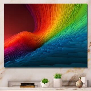 Designart " Waveforms Depicting Rainbow I" Abstract Shapes Wall Art ...
