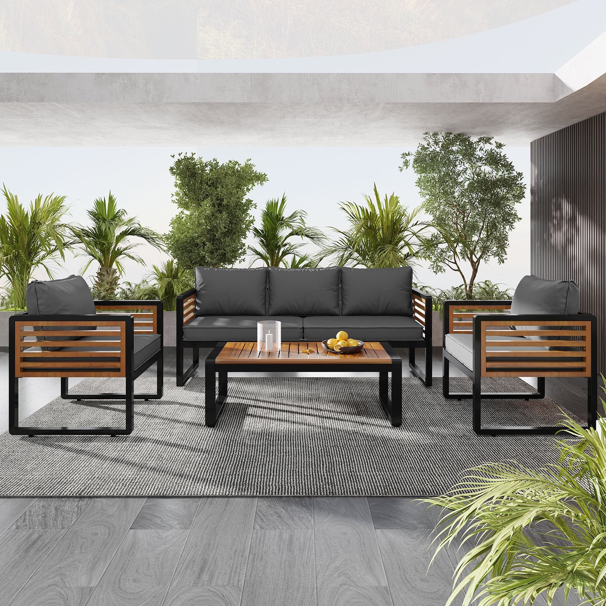 Metal frame patio conversation set store
