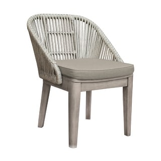 Menton Patio Outdoor Dining Chair in Grey Acacia Wood and Rope - Set of ...