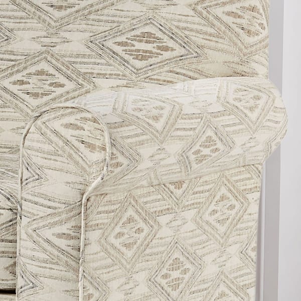 Hopella Transitional Ivory Microfiber Diamond Pattern Armchair by ...