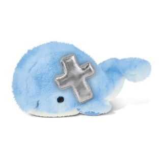 DolliBu Cute Blue Whale Stuffed Animal with Silver Cross Plush Toy - 4. ...