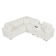 120.5" L-shaped Convertible Sofa Bed Modular Sectional Sofa Reversible ...