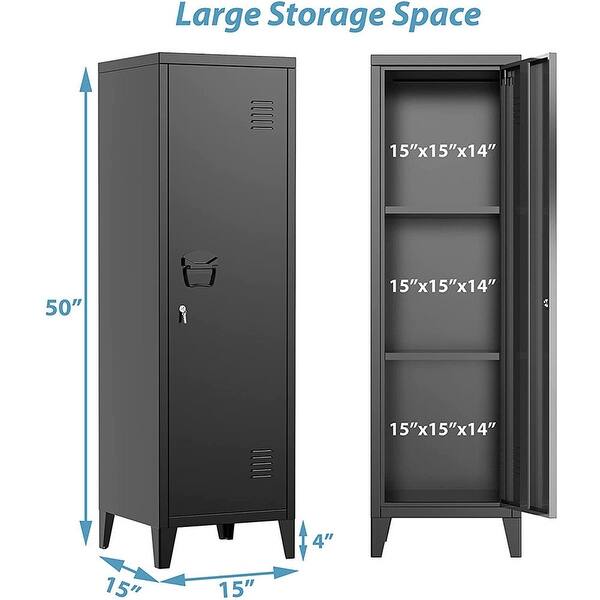 Black Metal Locker Storage Cabinets - Bed Bath & Beyond - 36692644