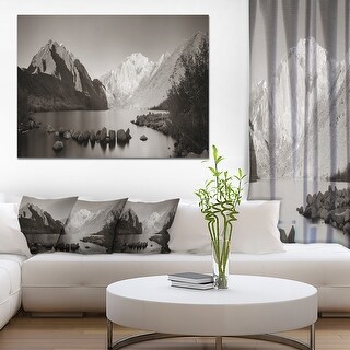 Designart "Snow Mountain Lake Panorama" Large Landscape Canvas Art ...