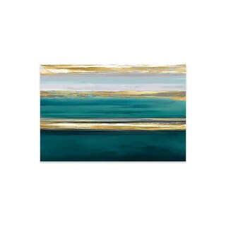 Parallel Lines On Teal Print On Acrylic Glass by Allie Corbin - Bed ...