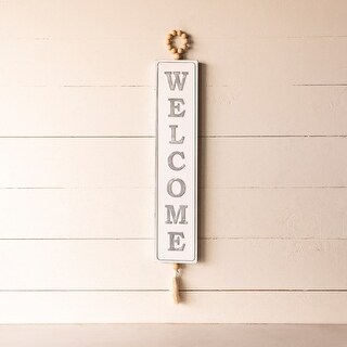 Vertical "Welcome" Galvanized Metal Sign - 5 x 32 x 1 - Bed Bath ...