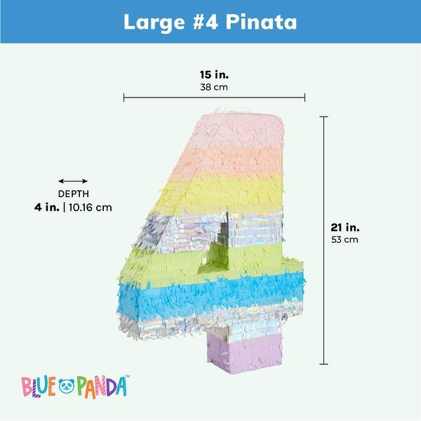 Large Number 4 Pinata for Girl's 4th Birthday Party Decorations ...