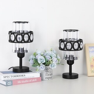 Elegant Modern Desk Lamp Set of 2 with Crystal Lamp Shade - Bed Bath ...