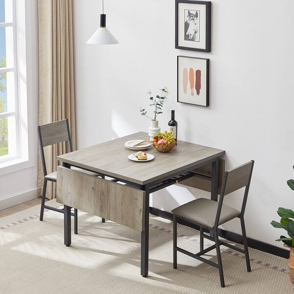 Folding Dining Table with 1.2 inches Thick Table Top and Iron Frame ...