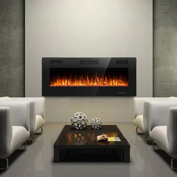 Modern Recessed Wall-mounted Multicolor LED Electric Fireplace, Ultra ...