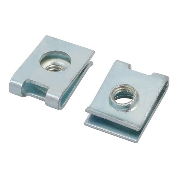 M4 14mmx10mm Iron White Zinc Plated Extruded U Nut Clip 20pcs - Silver ...