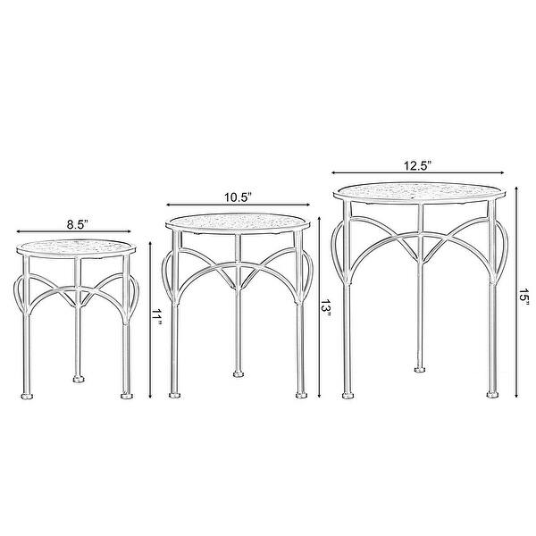 Decorative Gold Metal Round Plant Stand, Modern White Marble Look Top ...