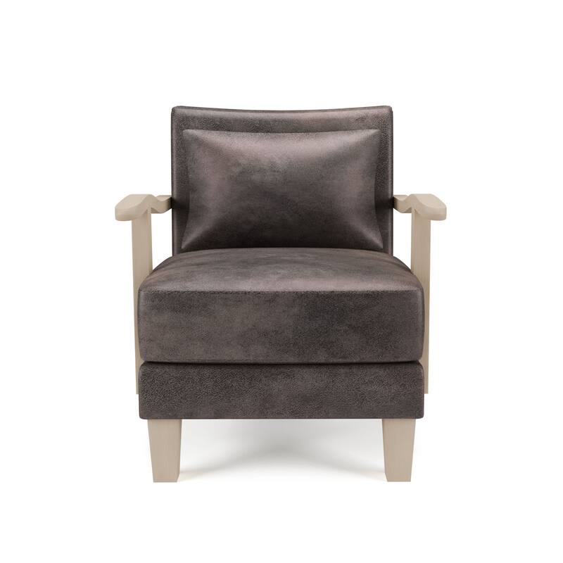 Cova Contemporary Brown Faux Leather Upholstered Accent Chair by ...