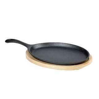 9-inch Cast Iron Flat Skillet Frying Pan Griddle with 10.5-inch Oval ...