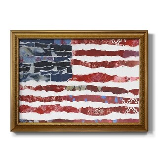 Patriotic Collage Flag II Premium Framed Canvas- Ready to Hang - Bed ...