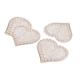 white beaded coasters