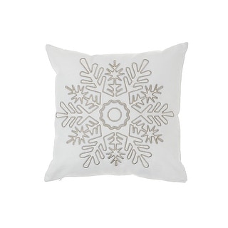 Embroidered Cotton Canvas Cushion Snowflake 18"X18" - Set of 2 - Bed ...
