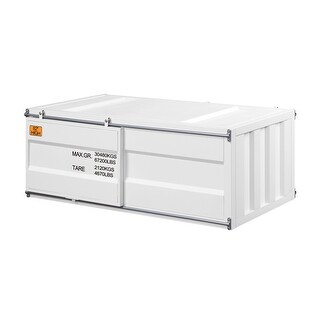 Container Coffee Table Metal Accents End Table with Sliding Door - Bed ...