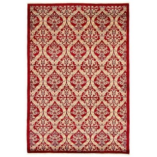 ECARPETGALLERY Hand-knotted 18/20 Pak Finest Red Wool Rug - 6'1 x 9'0 ...
