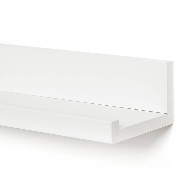 14 Inch Floating Shelves Set of 3 in White Composite Wood - Wall ...