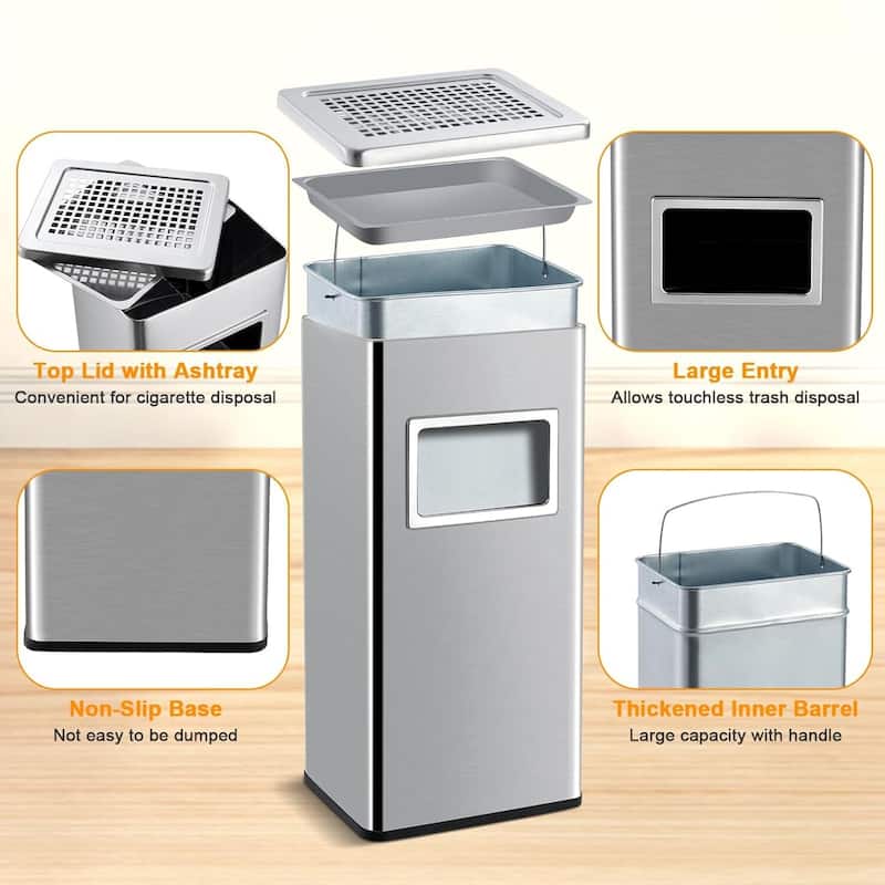 Outdoor 20 Gallon Trash Can Garbage Bin with Lockable Lid - Overstock ...