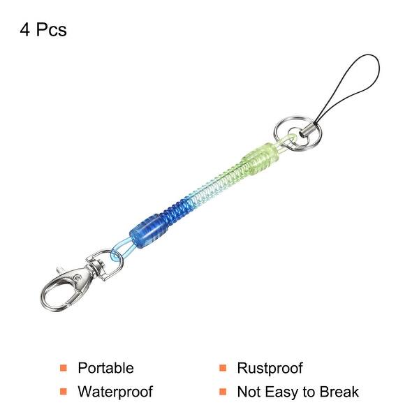 Retractable Coil Spring Keychain with Key Rings, 4 Pack Plastic - Bed ...