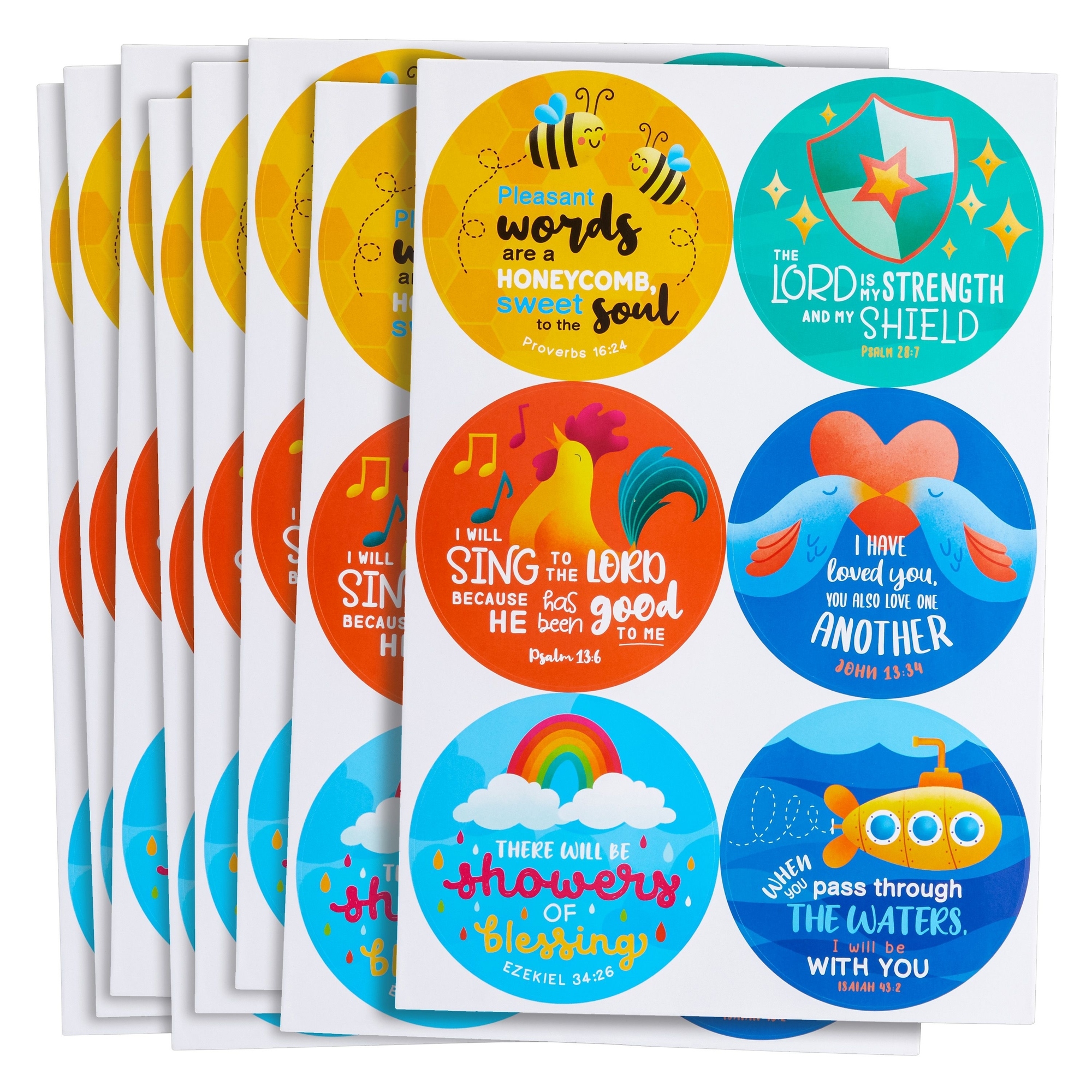 Round Bible Verse Stickers Scripture Labels 3 X 3 In 240 Pieces On Sale Bed Bath