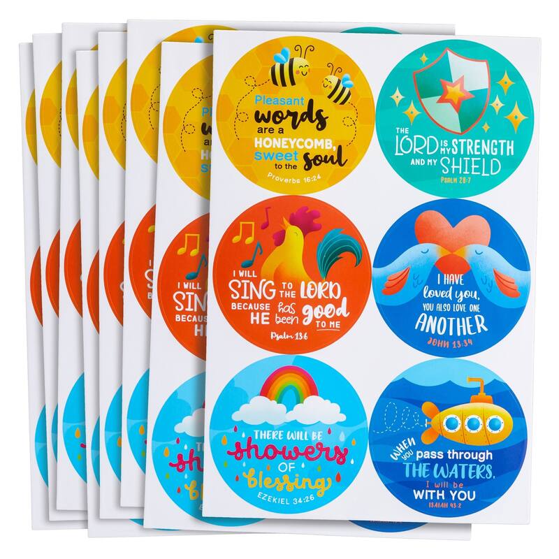 Round Bible Verse Stickers Scripture Labels 3 X 3 In 240 Pieces On Sale Bed Bath