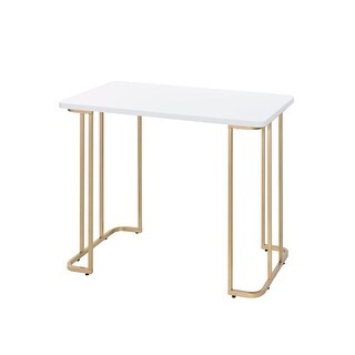 Estie Vanity Desk Set in White & Gold Finish - Bed Bath & Beyond - 37981490