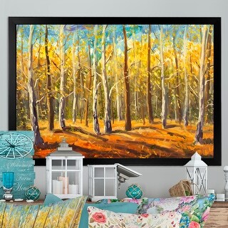 Designart "Autumn Forest" Traditional Framed artwork - Bed Bath ...
