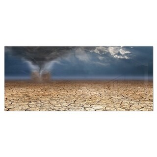 Designart 'Dust Devil in the Desert' Landscape Metal Wall Art - Bed ...