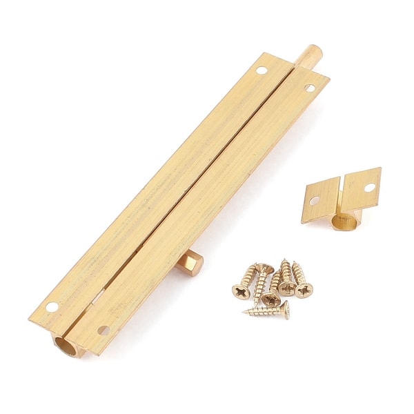 5" Length Brass Door Security Latch Sliding Lock Barrel Bolt Gold Tone ...