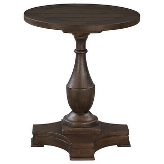 Morello Round Wood End Table with Pedestal Base Coffee - On Sale - Bed ...