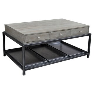 Aubrey Wood 6-drawer Coffee Table - Bed Bath & Beyond - 39050157