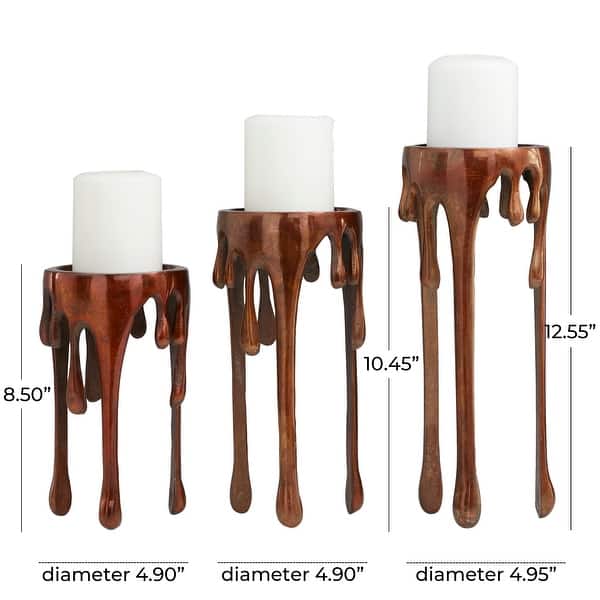 Copper Aluminum Pillar Candle Holder with Dripping Melting Designed ...