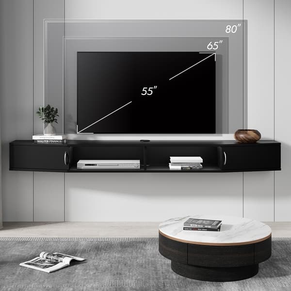 how do floating tv stands work