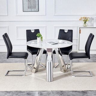 42-inch Round Dining Table and Chair Set,5-Piece - Bed Bath & Beyond ...