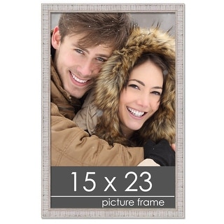 15x23 Distressed/Aged White Complete Wood Picture Frame with UV Acrylic ...